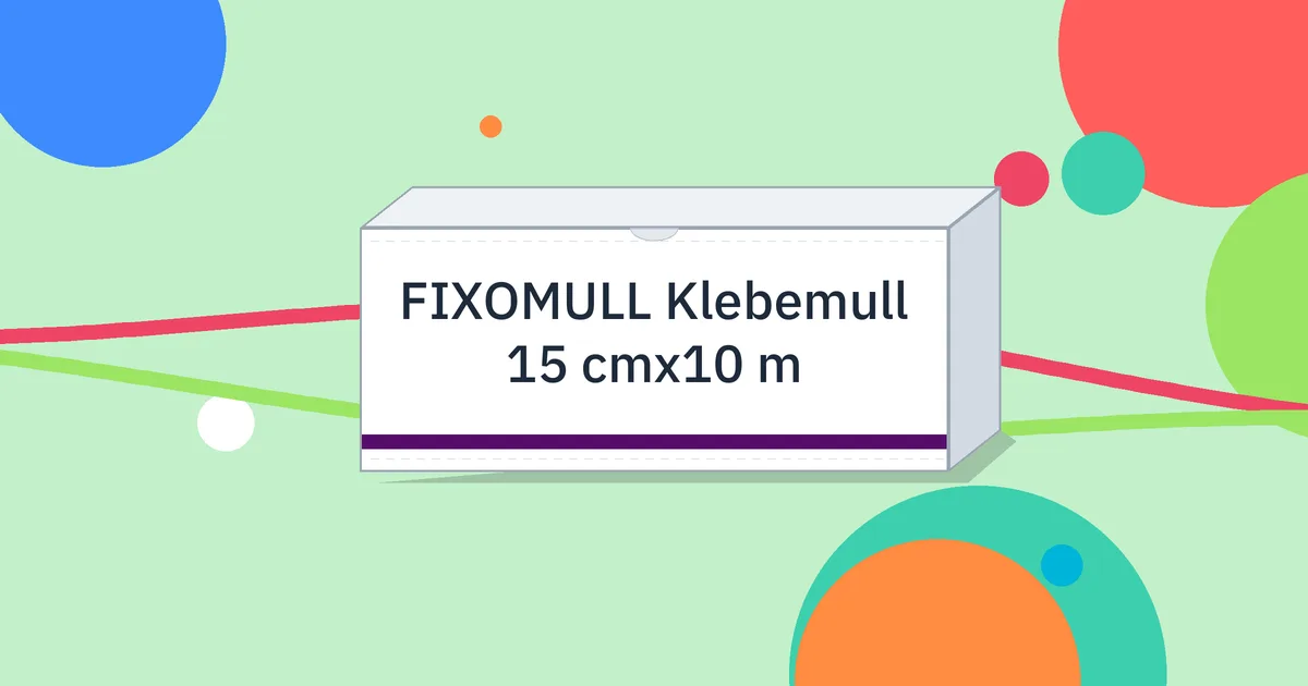 Symbolbild: Packung mit der Aufschrift FIXOMULL Klebemull 15 cmx10 m (PZN 01598703) – Verfügbarkeit und Bezug in Apotheken in Frankfurt am Main