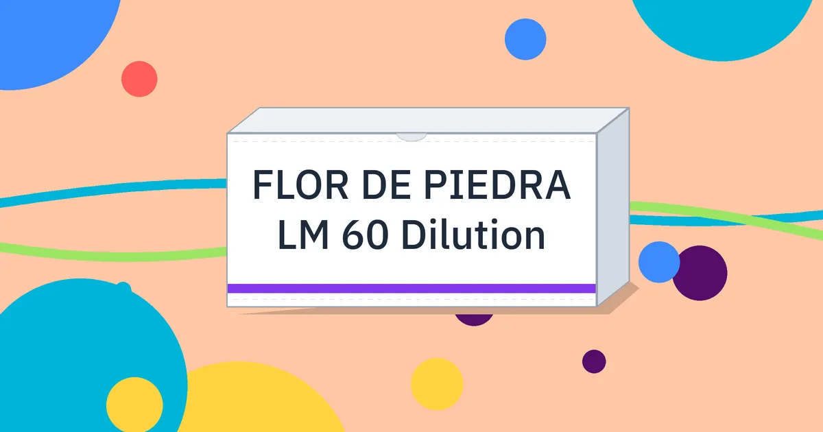 Symbolbild: Packung mit der Aufschrift FLOR DE PIEDRA LM 60 Dilution (PZN 13489511) – Verfügbarkeit und Bezug in Apotheken in Frankfurt am Main