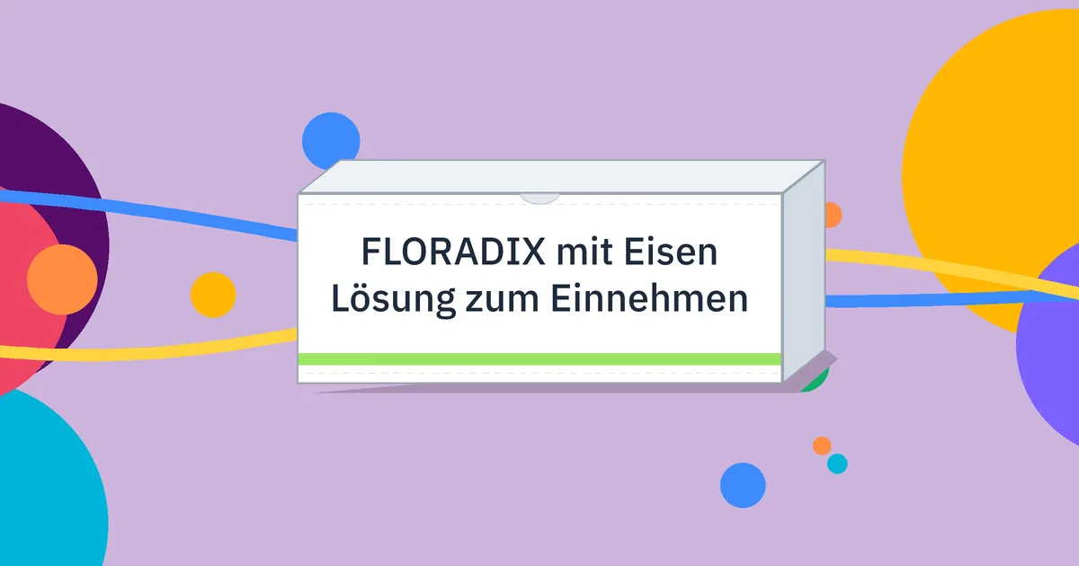 Symbolbild: Packung mit der Aufschrift FLORADIX mit Eisen Lösung zum Einnehmen (PZN 00382102) – Verfügbarkeit und Bezug in Apotheken in Frankfurt am Main