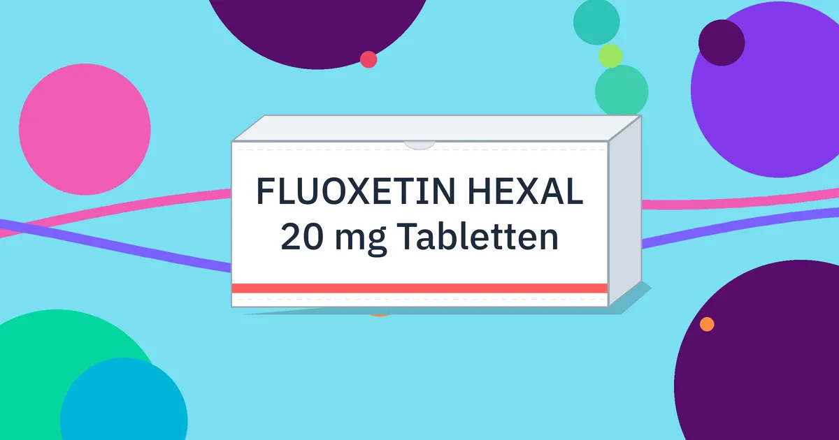 Symbolbild: Packung mit der Aufschrift FLUOXETIN HEXAL 20 mg Tabletten (PZN 01822922) – Verfügbarkeit und Bezug in Apotheken in Frankfurt am Main