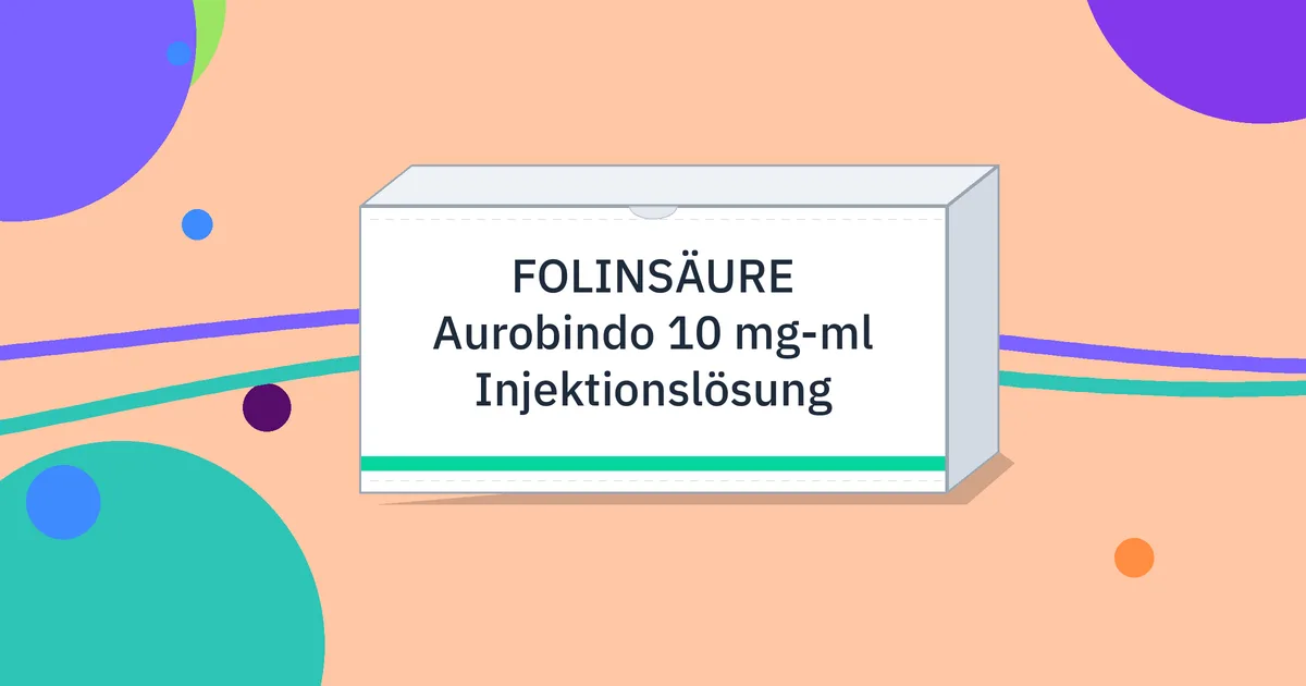 Symbolbild: Packung mit der Aufschrift FOLINSÄURE Aurobindo 10 mg-ml Injektionslösung (PZN 10855501) – Verfügbarkeit und Bezug in Apotheken in Frankfurt am Main