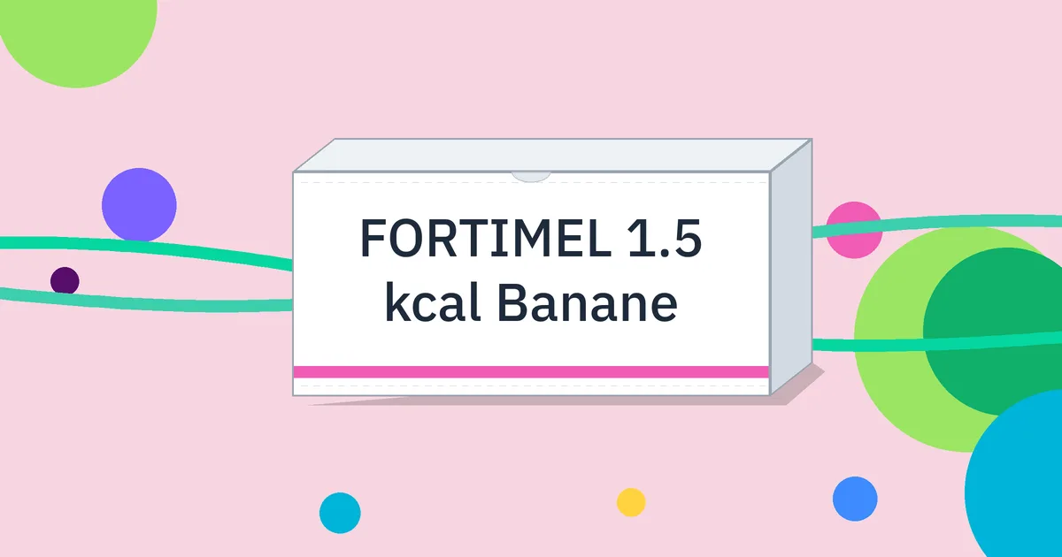 Symbolbild: Packung mit der Aufschrift FORTIMEL 1.5 kcal Banane (PZN 19350642) – Verfügbarkeit und Bezug in Apotheken in Frankfurt am Main