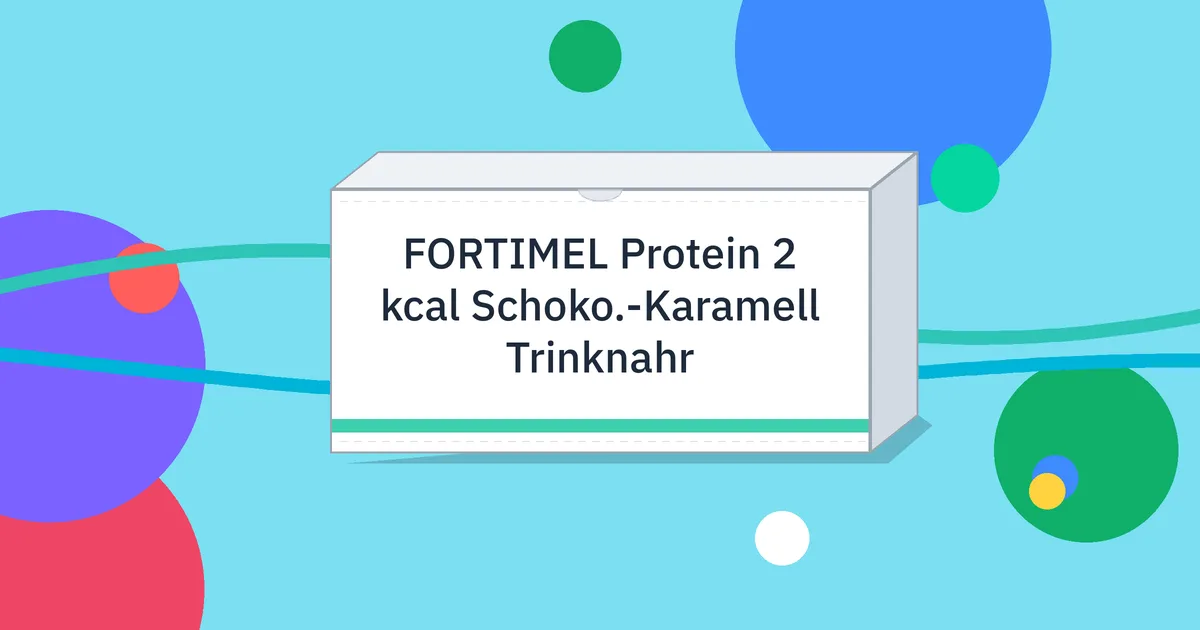 Symbolbild: Packung mit der Aufschrift FORTIMEL Protein 2 kcal Schoko.-Karamell Trinknahr (PZN 19460655) – Verfügbarkeit und Bezug in Apotheken in Frankfurt am Main