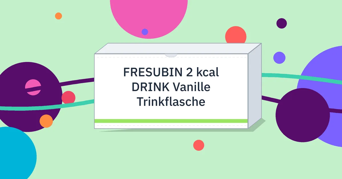 Symbolbild: Packung mit der Aufschrift FRESUBIN 2 kcal DRINK Vanille Trinkflasche (PZN 18752479) – Verfügbarkeit und Bezug in Apotheken in Frankfurt am Main