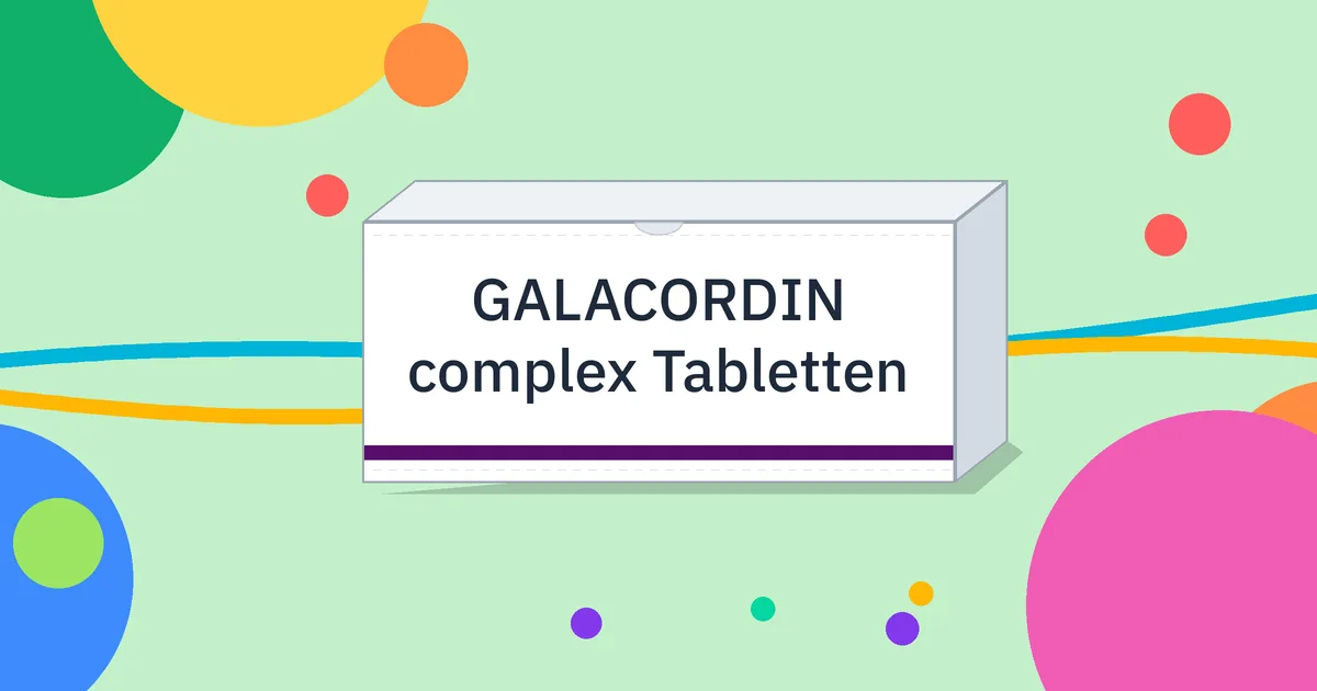 Symbolbild: Packung mit der Aufschrift GALACORDIN complex Tabletten (PZN 10557399) – Verfügbarkeit und Bezug in Apotheken in Frankfurt am Main