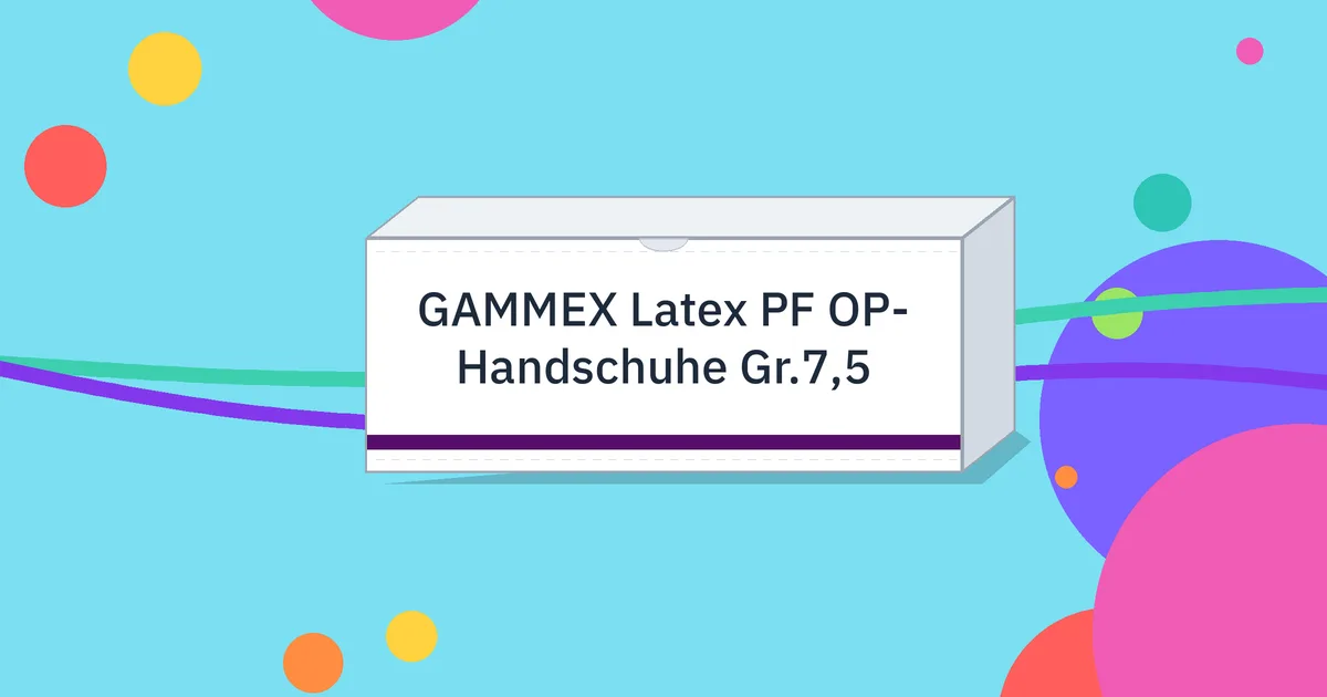 Symbolbild: Packung mit der Aufschrift GAMMEX Latex PF OP-Handschuhe Gr.7,5 (PZN 11237656) – Verfügbarkeit und Bezug in Apotheken in Frankfurt am Main