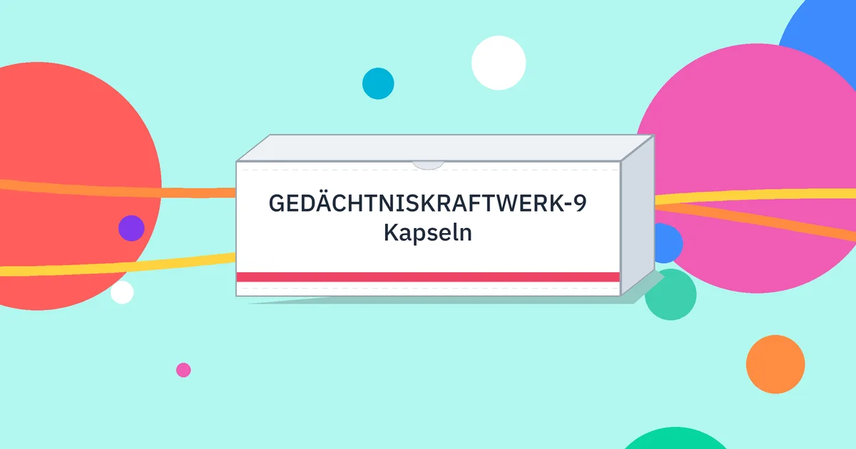 Symbolbild: Packung mit der Aufschrift GEDÄCHTNISKRAFTWERK-9 Kapseln (PZN 19067828) – Verfügbarkeit und Bezug in Apotheken in Frankfurt am Main
