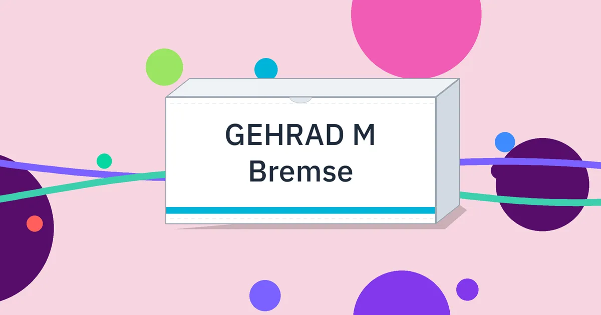 Symbolbild: Packung mit der Aufschrift GEHRAD M Bremse (PZN 02439148) – Verfügbarkeit und Bezug in Apotheken in Frankfurt am Main