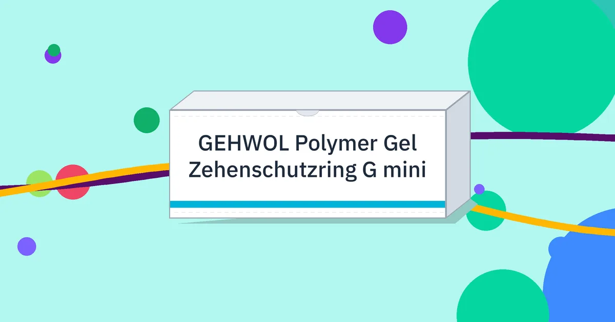 Symbolbild: Packung mit der Aufschrift GEHWOL Polymer Gel Zehenschutzring G mini (PZN 04393870) – Verfügbarkeit und Bezug in Apotheken in Frankfurt am Main