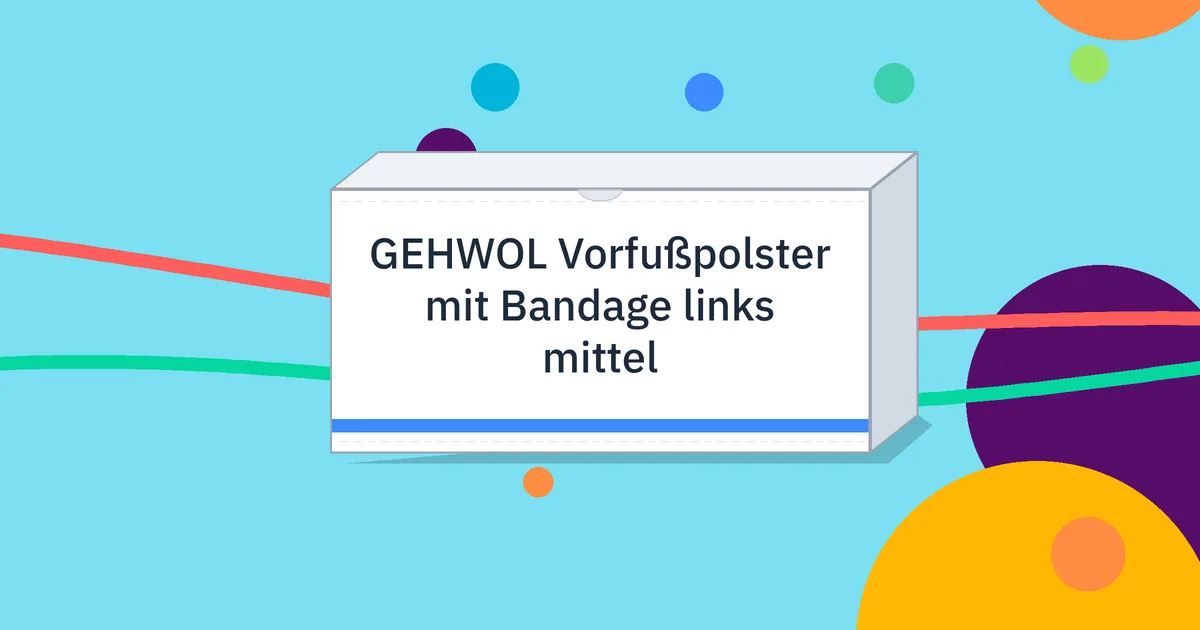 Symbolbild: Packung mit der Aufschrift GEHWOL Vorfußpolster mit Bandage links mittel (PZN 14129140) – Verfügbarkeit und Bezug in Apotheken in Frankfurt am Main