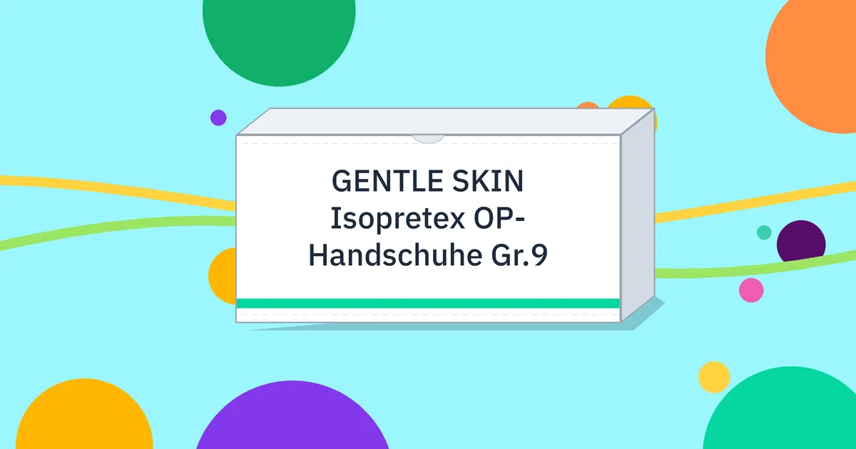Symbolbild: Packung mit der Aufschrift GENTLE SKIN Isopretex OP-Handschuhe Gr.9 (PZN 11190937) – Verfügbarkeit und Bezug in Apotheken in Frankfurt am Main