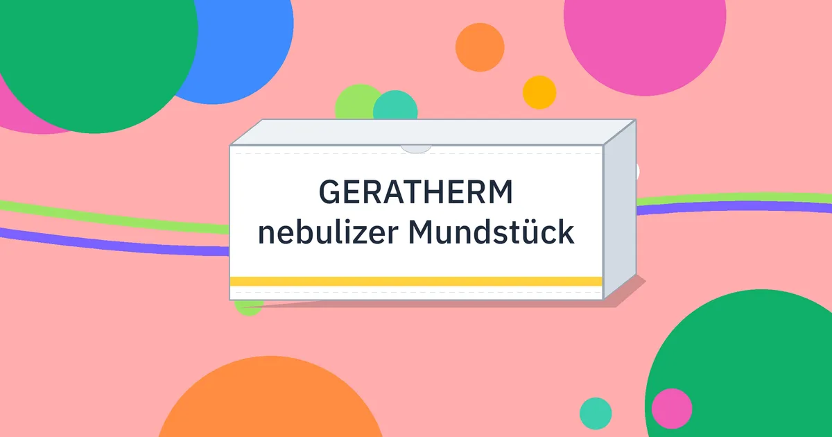 Symbolbild: Packung mit der Aufschrift GERATHERM nebulizer Mundstück (PZN 18493434) – Verfügbarkeit und Bezug in Apotheken in Frankfurt am Main