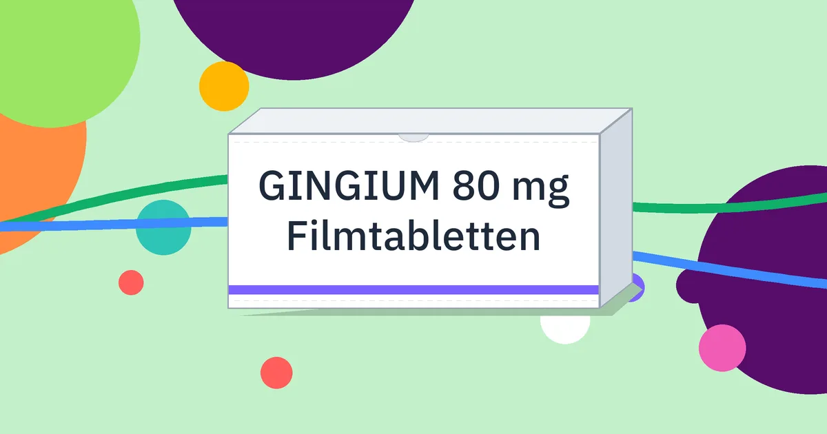 Symbolbild: Packung mit der Aufschrift GINGIUM 80 mg Filmtabletten (PZN 14171159) – Verfügbarkeit und Bezug in Apotheken in Frankfurt am Main