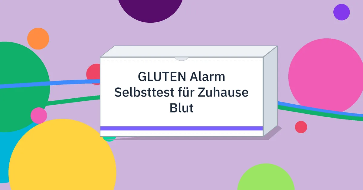 Symbolbild: Packung mit der Aufschrift GLUTEN Alarm Selbsttest für Zuhause Blut (PZN 18376220) – Verfügbarkeit und Bezug in Apotheken in Frankfurt am Main