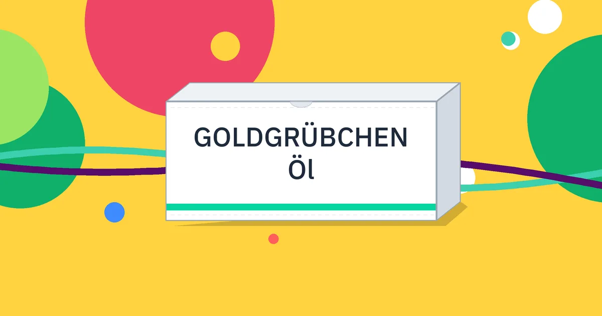 Symbolbild: Packung mit der Aufschrift GOLDGRÜBCHEN Öl (PZN 17514269) – Verfügbarkeit und Bezug in Apotheken in Frankfurt am Main