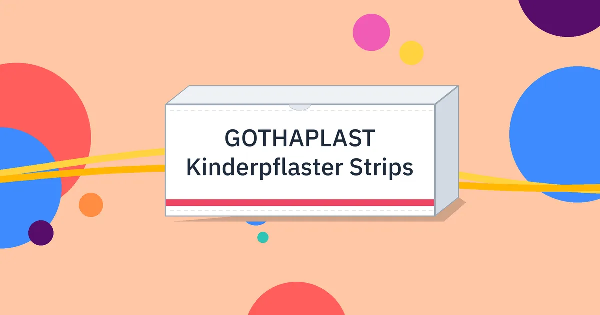 Symbolbild: Packung mit der Aufschrift GOTHAPLAST Kinderpflaster Strips (PZN 00541167) – Verfügbarkeit und Bezug in Apotheken in Frankfurt am Main