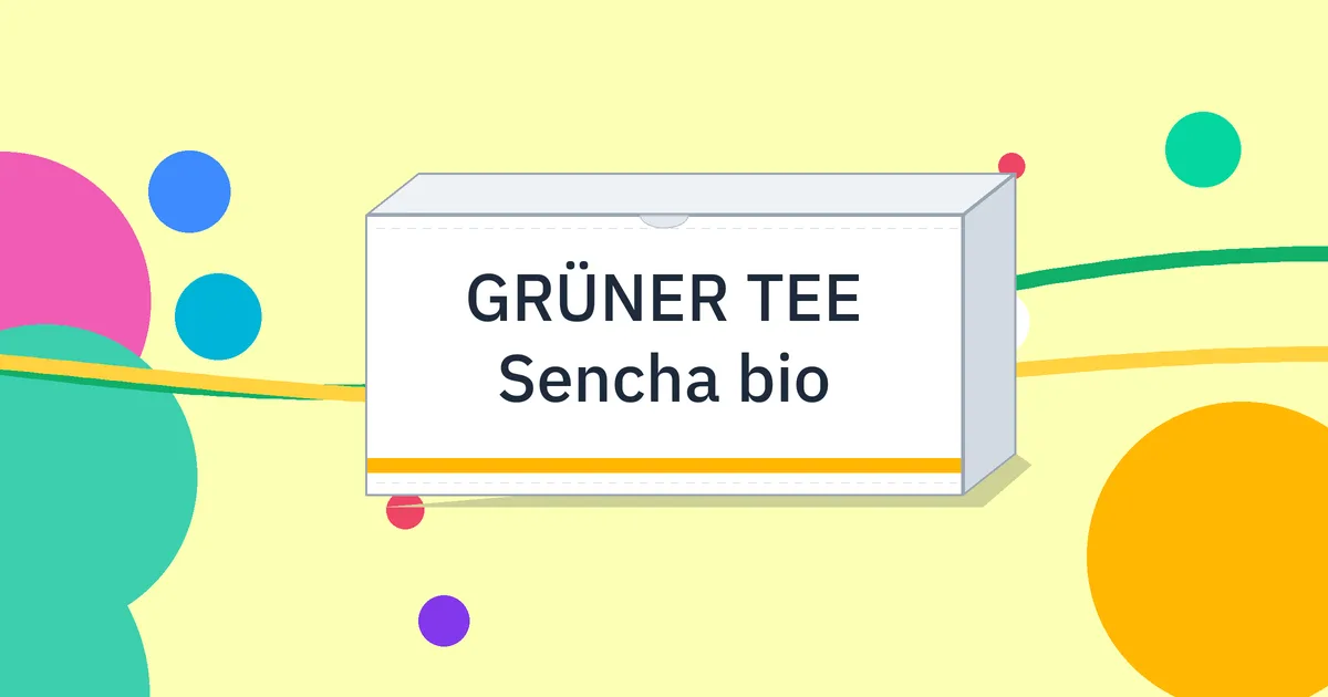 Symbolbild: Packung mit der Aufschrift GRÜNER TEE Sencha bio (PZN 10931975) – Verfügbarkeit und Bezug in Apotheken in Frankfurt am Main
