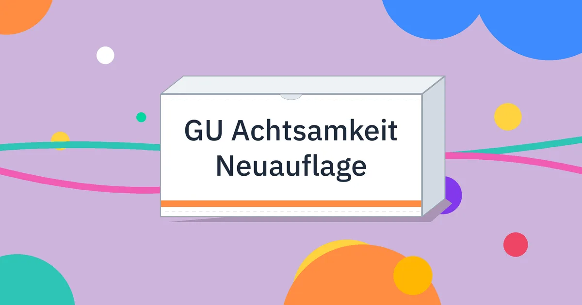 Symbolbild: Packung mit der Aufschrift GU Achtsamkeit Neuauflage (PZN 13749917) – Verfügbarkeit und Bezug in Apotheken in Frankfurt am Main