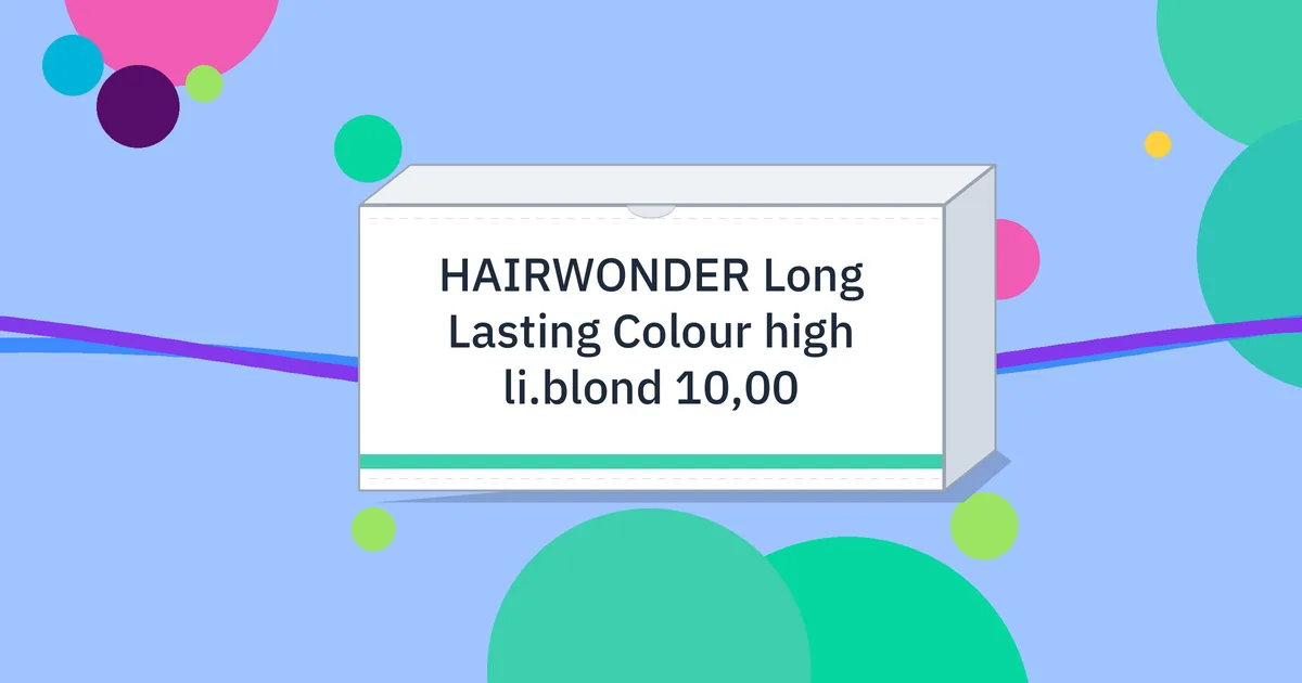 Symbolbild: Packung mit der Aufschrift HAIRWONDER Long Lasting Colour high li.blond 10,00 (PZN 20630370) – Verfügbarkeit und Bezug in Apotheken in Frankfurt am Main
