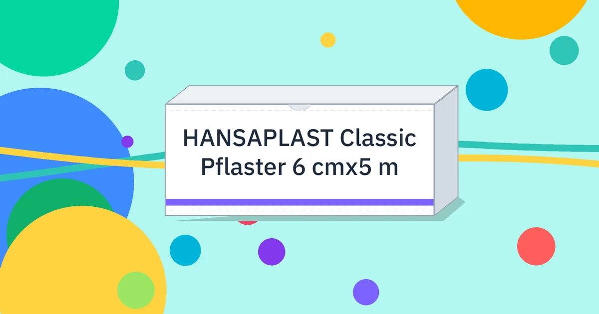 Symbolbild: Packung mit der Aufschrift HANSAPLAST Classic Pflaster 6 cmx5 m (PZN 18835343) – Verfügbarkeit und Bezug in Apotheken in Frankfurt am Main