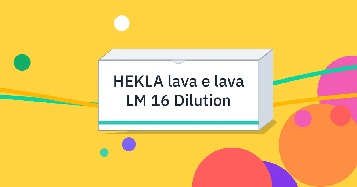 Symbolbild: Packung mit der Aufschrift HEKLA lava e lava LM 16 Dilution (PZN 12800510) – Verfügbarkeit und Bezug in Apotheken in Frankfurt am Main