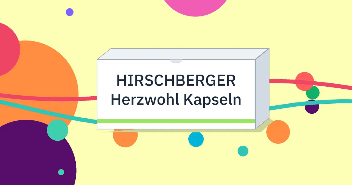 Symbolbild: Packung mit der Aufschrift HIRSCHBERGER Herzwohl Kapseln (PZN 09381340) – Verfügbarkeit und Bezug in Apotheken in Frankfurt am Main