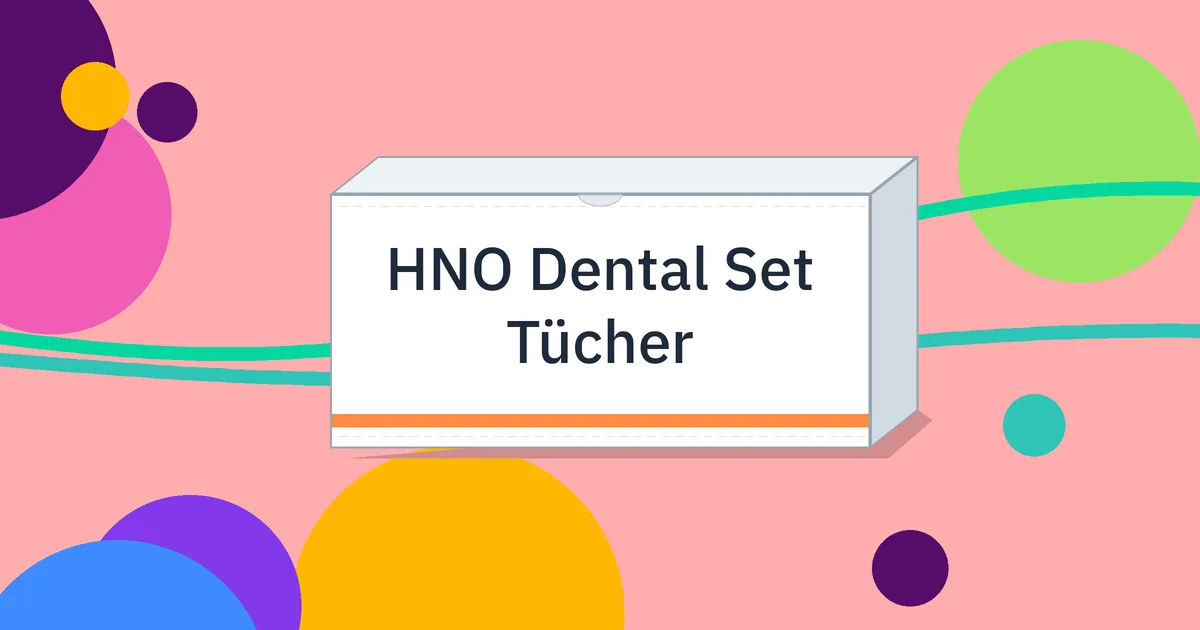 Symbolbild: Packung mit der Aufschrift HNO Dental Set Tücher (PZN 19416128) – Verfügbarkeit und Bezug in Apotheken in Frankfurt am Main