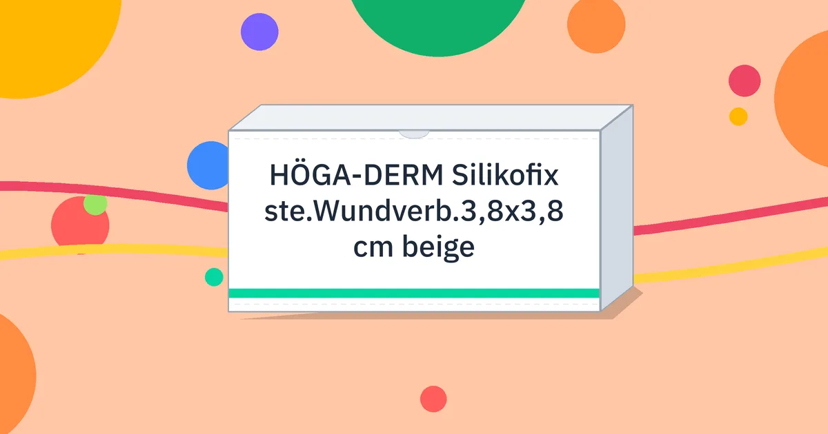 Symbolbild: Packung mit der Aufschrift HÖGA-DERM Silikofix ste.Wundverb.3,8x3,8 cm beige (PZN 20019094) – Verfügbarkeit und Bezug in Apotheken in Frankfurt am Main