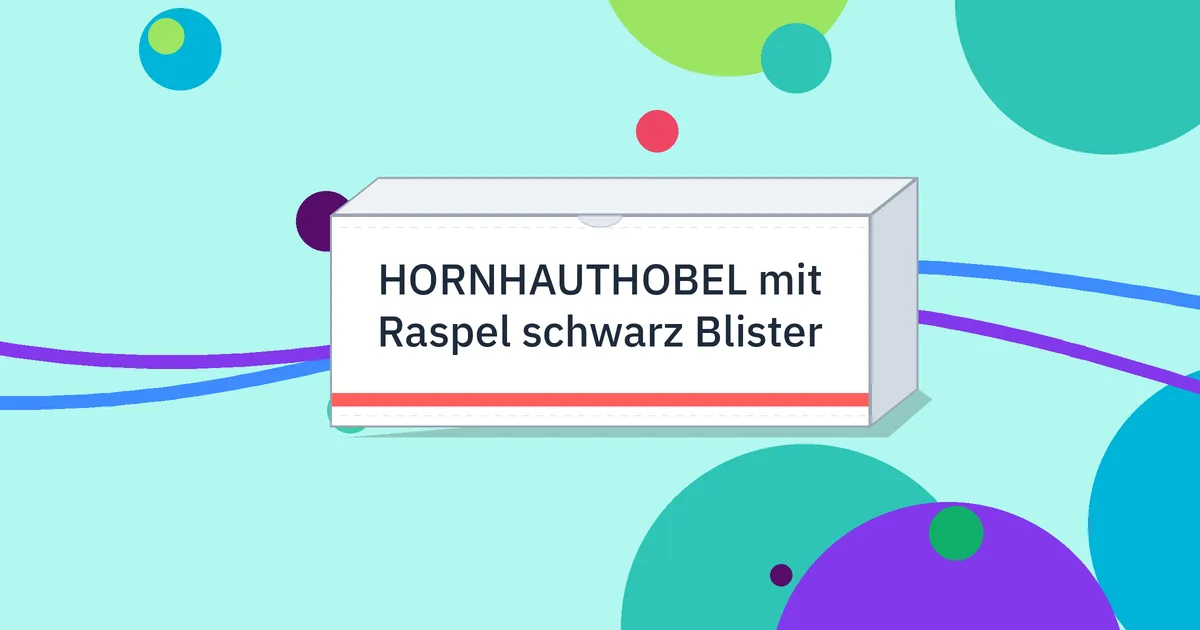 Symbolbild: Packung mit der Aufschrift HORNHAUTHOBEL mit Raspel schwarz Blister (PZN 01606638) – Verfügbarkeit und Bezug in Apotheken in Frankfurt am Main