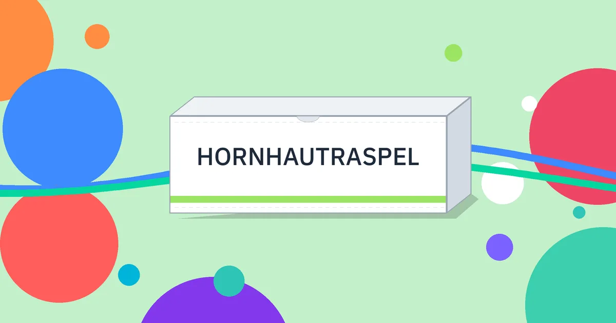 Symbolbild: Packung mit der Aufschrift HORNHAUTRASPEL (PZN 01728235) – Verfügbarkeit und Bezug in Apotheken in Frankfurt am Main