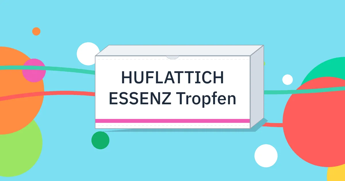 Symbolbild: Packung mit der Aufschrift HUFLATTICH ESSENZ Tropfen (PZN 19407017) – Verfügbarkeit und Bezug in Apotheken in Frankfurt am Main