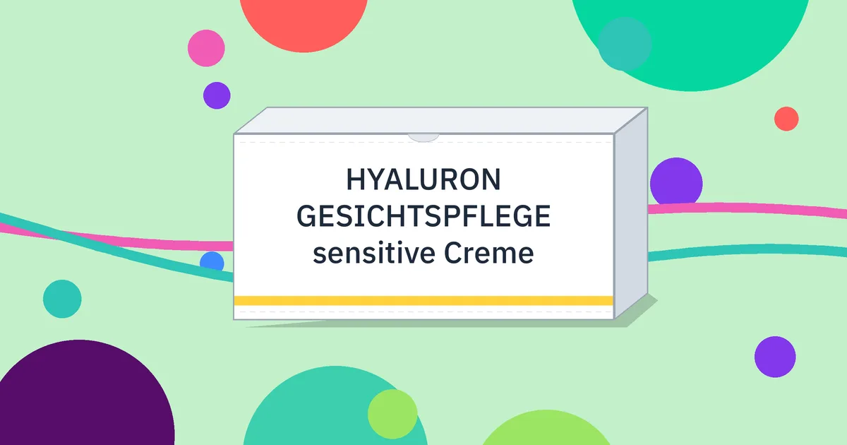 Symbolbild: Packung mit der Aufschrift HYALURON GESICHTSPFLEGE sensitive Creme (PZN 12544231) – Verfügbarkeit und Bezug in Apotheken in Frankfurt am Main
