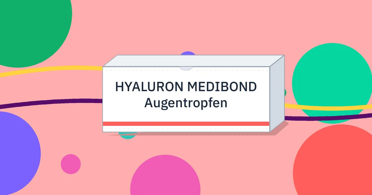 Symbolbild: Packung mit der Aufschrift HYALURON MEDIBOND Augentropfen (PZN 16894117) – Verfügbarkeit und Bezug in Apotheken in Frankfurt am Main
