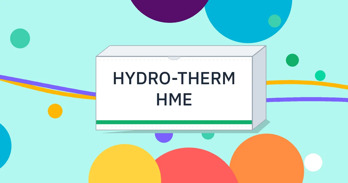 Symbolbild: Packung mit der Aufschrift HYDRO-THERM HME (PZN 16787806) – Verfügbarkeit und Bezug in Apotheken in Frankfurt am Main