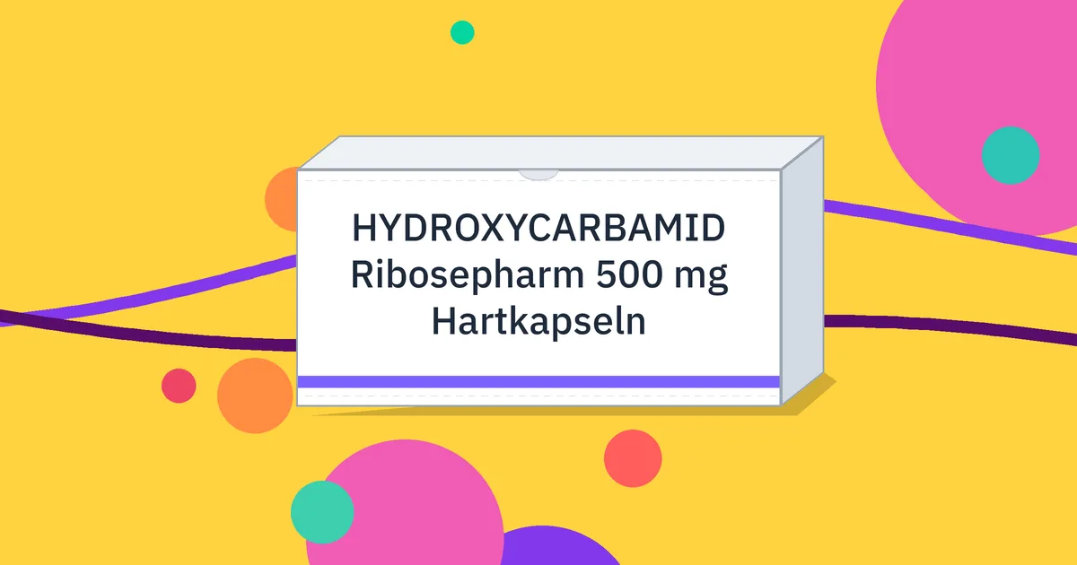 Symbolbild: Packung mit der Aufschrift HYDROXYCARBAMID Ribosepharm 500 mg Hartkapseln (PZN 11140626) – Verfügbarkeit und Bezug in Apotheken in Frankfurt am Main