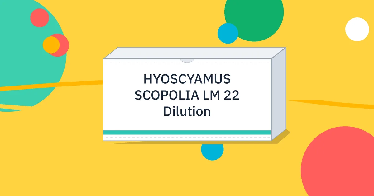 Symbolbild: Packung mit der Aufschrift HYOSCYAMUS SCOPOLIA LM 22 Dilution (PZN 13557810) – Verfügbarkeit und Bezug in Apotheken in Frankfurt am Main