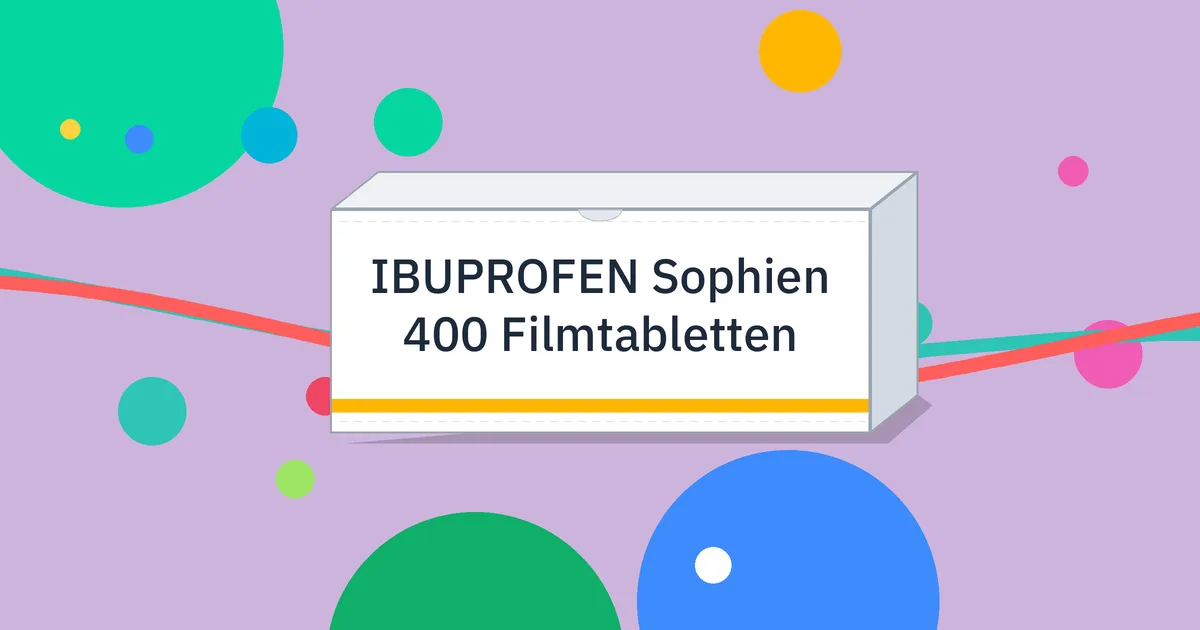 Symbolbild: Packung mit der Aufschrift IBUPROFEN Sophien 400 Filmtabletten (PZN 05960176) – Verfügbarkeit und Bezug in Apotheken in Frankfurt am Main