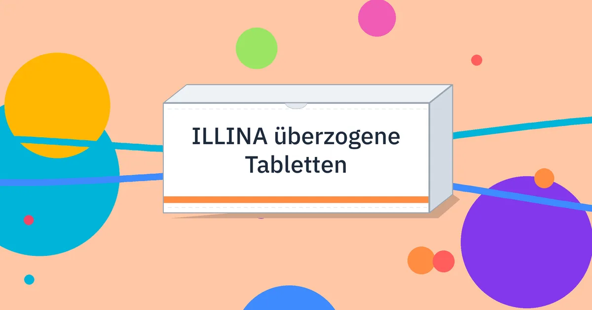 Symbolbild: Packung mit der Aufschrift ILLINA überzogene Tabletten (PZN 06057403) – Verfügbarkeit und Bezug in Apotheken in Frankfurt am Main