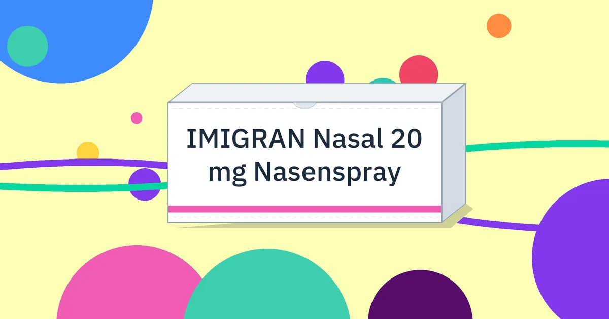 Symbolbild: Packung mit der Aufschrift IMIGRAN Nasal 20 mg Nasenspray (PZN 19119778) – Verfügbarkeit und Bezug in Apotheken in Frankfurt am Main