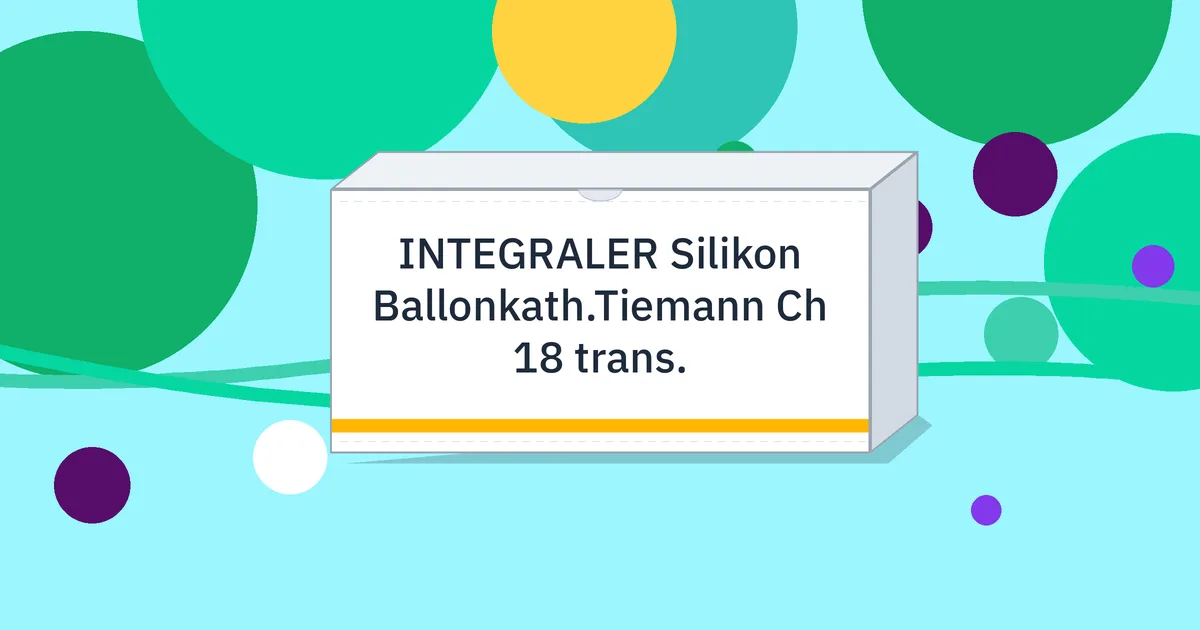 Symbolbild: Packung mit der Aufschrift INTEGRALER Silikon Ballonkath.Tiemann Ch 18 trans. (PZN 16825292) – Verfügbarkeit und Bezug in Apotheken in Frankfurt am Main