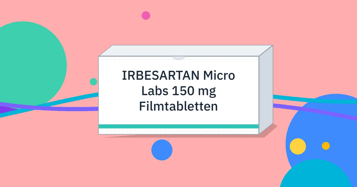 Symbolbild: Packung mit der Aufschrift IRBESARTAN Micro Labs 150 mg Filmtabletten (PZN 11544878) – Verfügbarkeit und Bezug in Apotheken in Frankfurt am Main