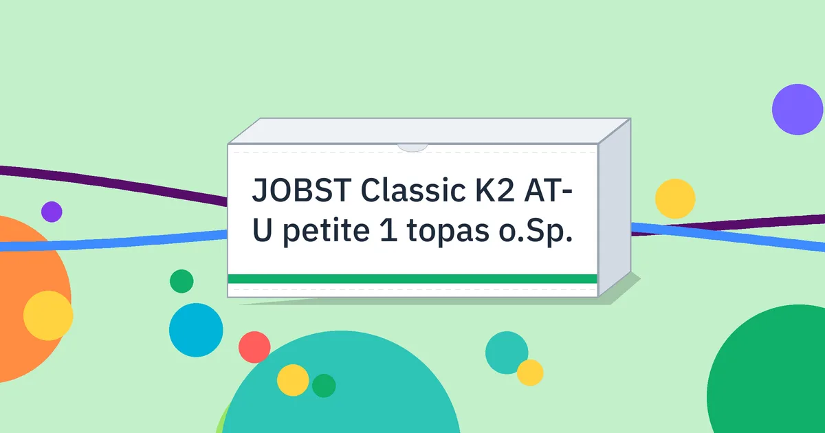 Symbolbild: Packung mit der Aufschrift JOBST Classic K2 AT-U petite 1 topas o.Sp. (PZN 13068560) – Verfügbarkeit und Bezug in Apotheken in Frankfurt am Main