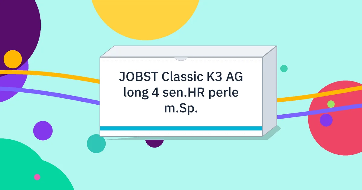 Symbolbild: Packung mit der Aufschrift JOBST Classic K3 AG long 4 sen.HR perle m.Sp. (PZN 17958115) – Verfügbarkeit und Bezug in Apotheken in Frankfurt am Main