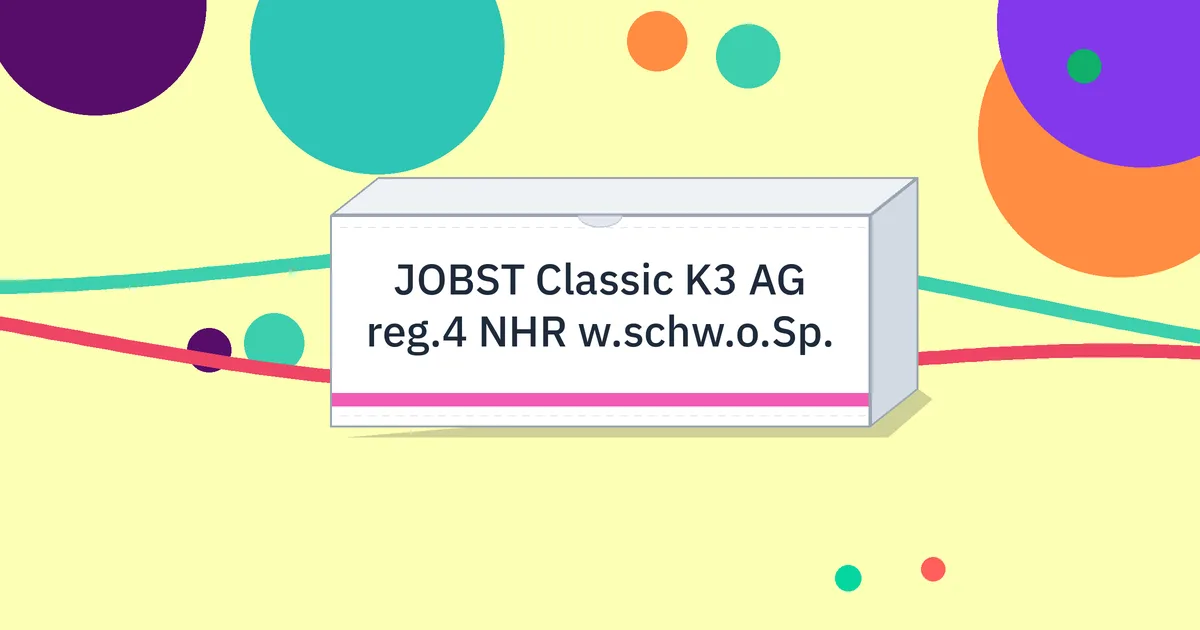 Symbolbild: Packung mit der Aufschrift JOBST Classic K3 AG reg.4 NHR w.schw.o.Sp. (PZN 13073986) – Verfügbarkeit und Bezug in Apotheken in Frankfurt am Main