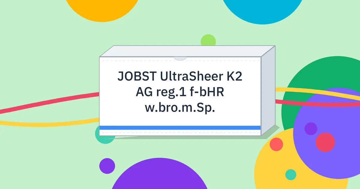 Symbolbild: Packung mit der Aufschrift JOBST UltraSheer K2 AG reg.1 f-bHR w.bro.m.Sp. (PZN 13144516) – Verfügbarkeit und Bezug in Apotheken in Frankfurt am Main