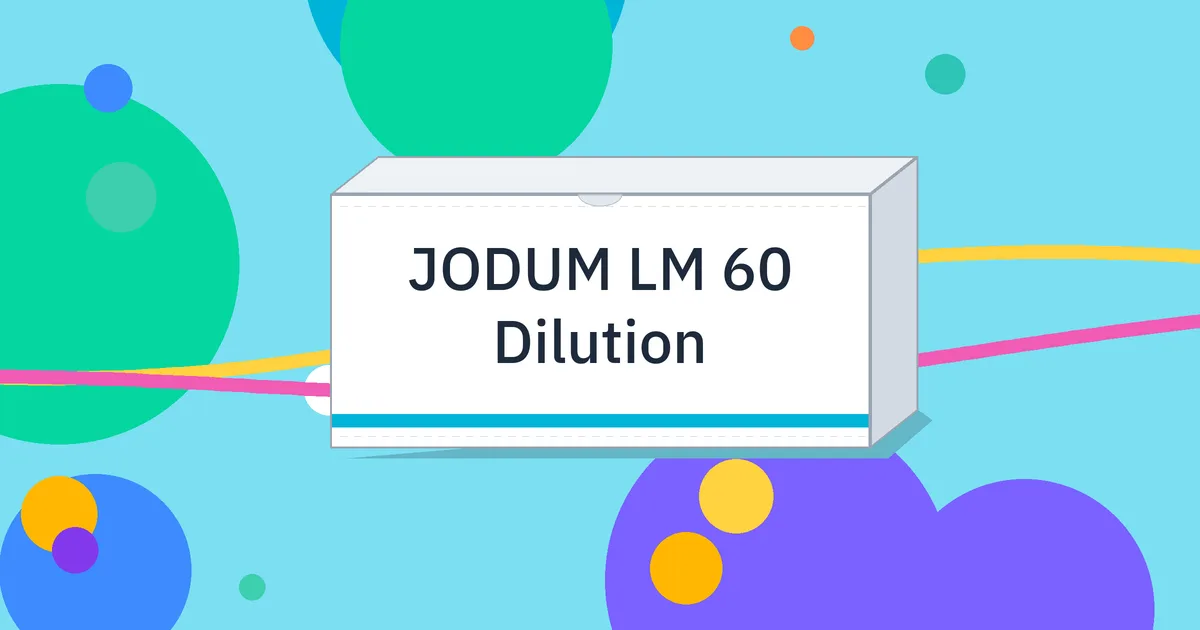 Symbolbild: Packung mit der Aufschrift JODUM LM 60 Dilution (PZN 12915928) – Verfügbarkeit und Bezug in Apotheken in Frankfurt am Main