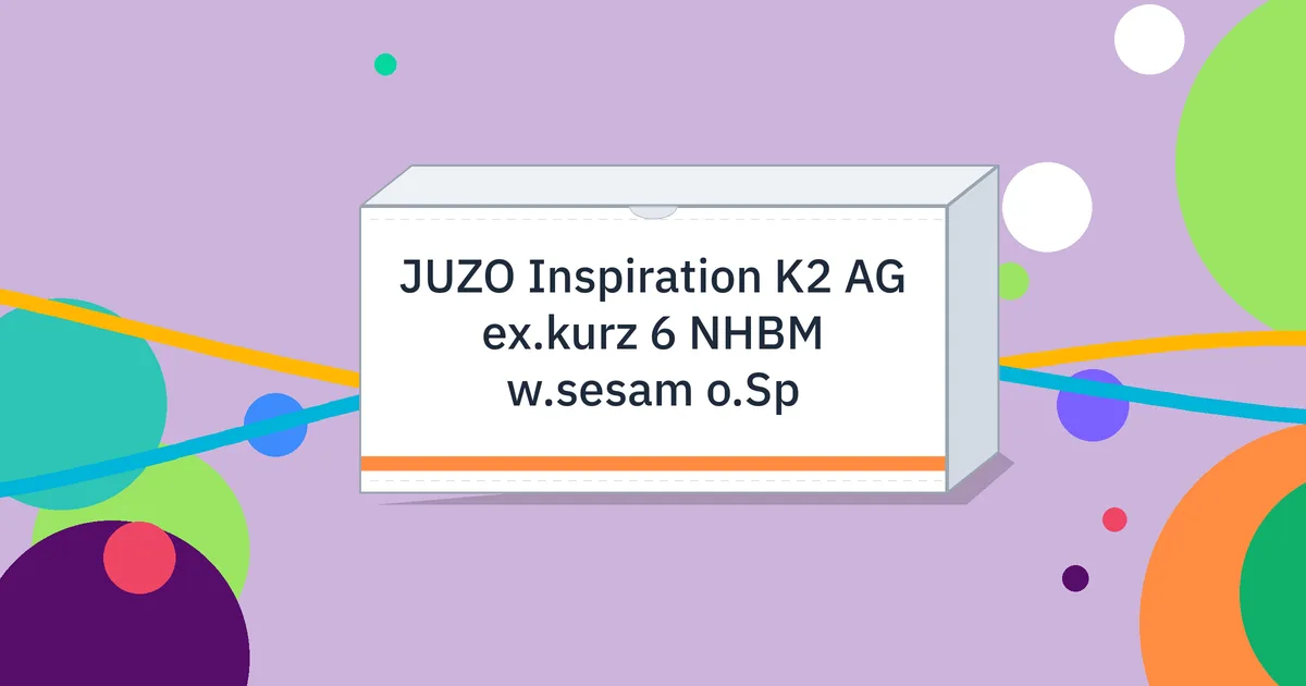 Symbolbild: Packung mit der Aufschrift JUZO Inspiration K2 AG ex.kurz 6 NHBM w.sesam o.Sp (PZN 14965439) – Verfügbarkeit und Bezug in Apotheken in Frankfurt am Main
