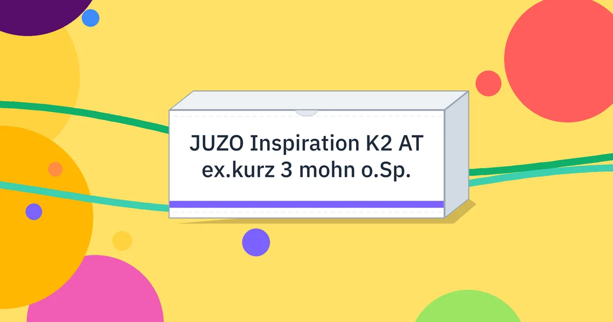 Symbolbild: Packung mit der Aufschrift JUZO Inspiration K2 AT ex.kurz 3 mohn o.Sp. (PZN 14932115) – Verfügbarkeit und Bezug in Apotheken in Frankfurt am Main