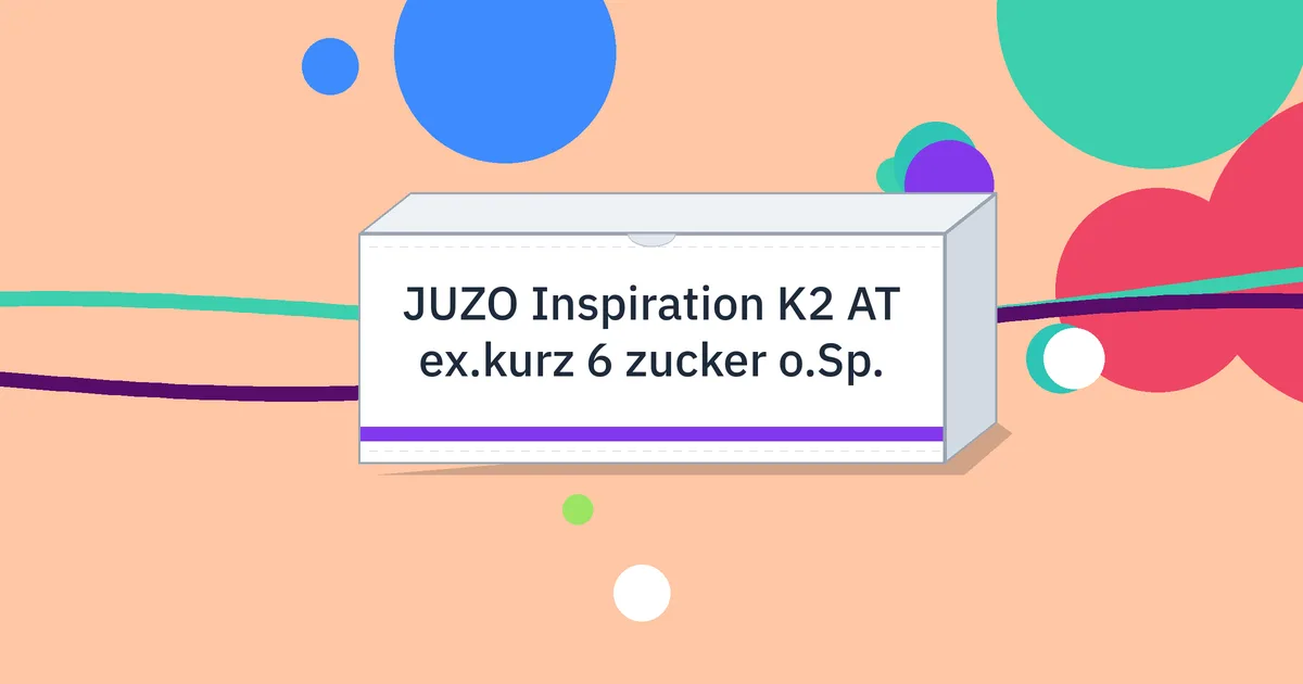 Symbolbild: Packung mit der Aufschrift JUZO Inspiration K2 AT ex.kurz 6 zucker o.Sp. (PZN 14932569) – Verfügbarkeit und Bezug in Apotheken in Frankfurt am Main