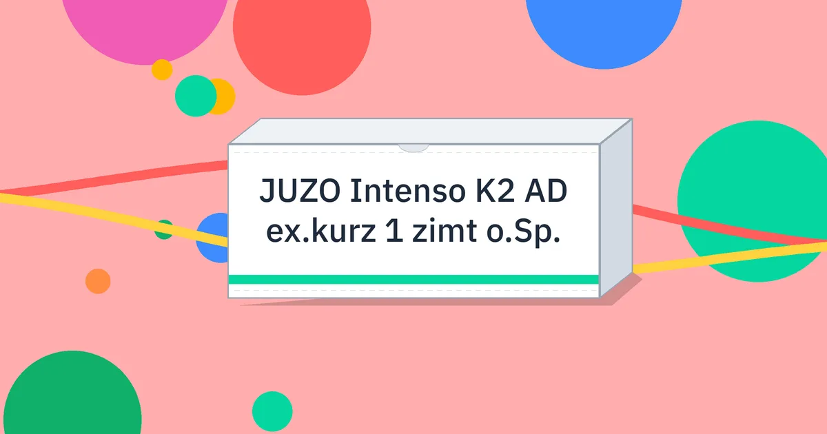 Symbolbild: Packung mit der Aufschrift JUZO Intenso K2 AD ex.kurz 1 zimt o.Sp. (PZN 18618516) – Verfügbarkeit und Bezug in Apotheken in Frankfurt am Main